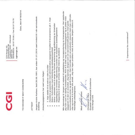 Attest fra CGI (OE) | PDF