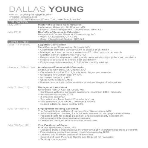 Dallas Young Resume | PDF