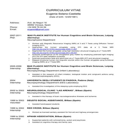 2014_CURRICULUM VITAE | PDF | Brain and Nervous System Disorders | Diseases and Conditions