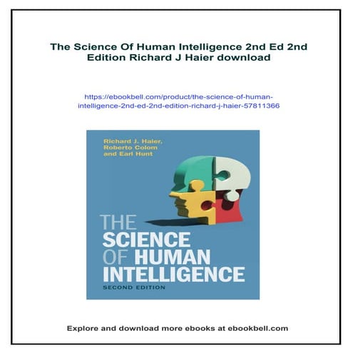 The Science Of Human Intelligence 2nd Ed 2nd Edition Richard J Haier | PDF