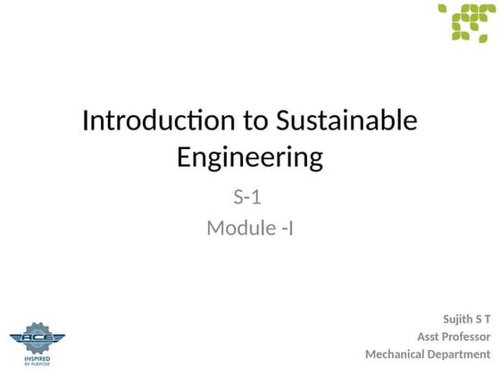 Introduction to sustainability | PPTX