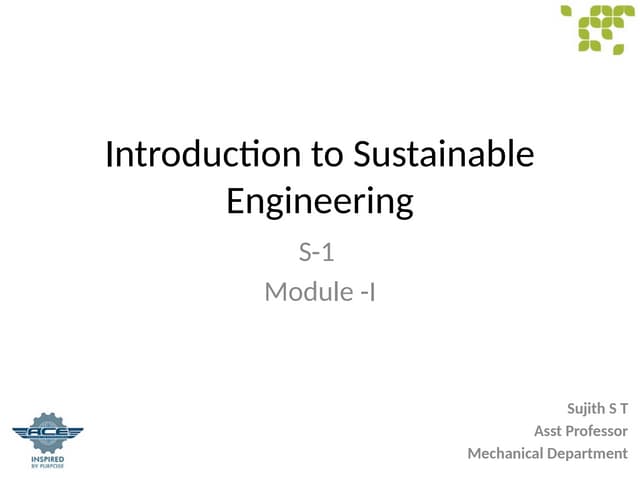 Introduction to sustainability | PPTX