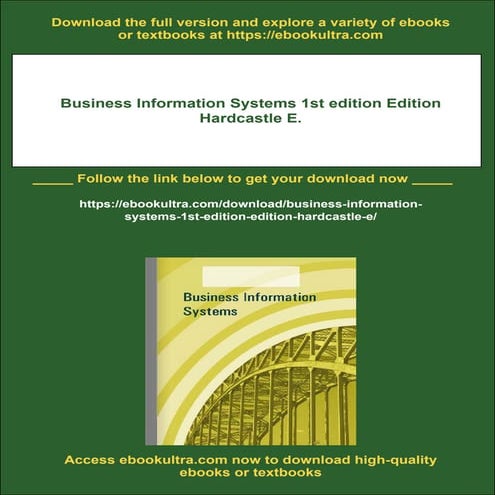 Business Information Systems 1st Edition Edition Hardcastle E Pdf