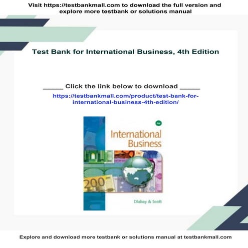 Test Bank for International Business, 4th Edition | PDF