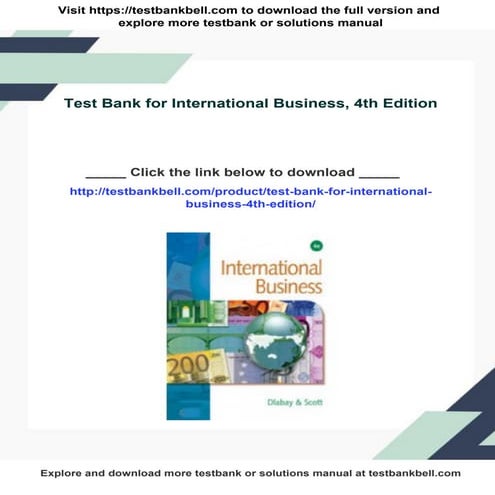 Test Bank for International Business, 4th Edition | PDF