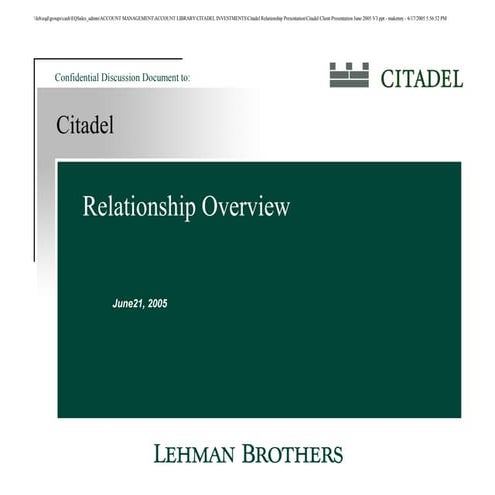 Citadel Client Presentation June 2005 V3 | PPT
