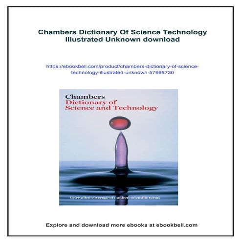 Chambers Dictionary Of Science Technology Illustrated Unknown | PDF