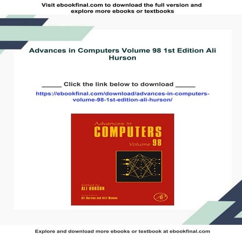 Advances in Computers Volume 98 1st Edition Ali Hurson | PDF
