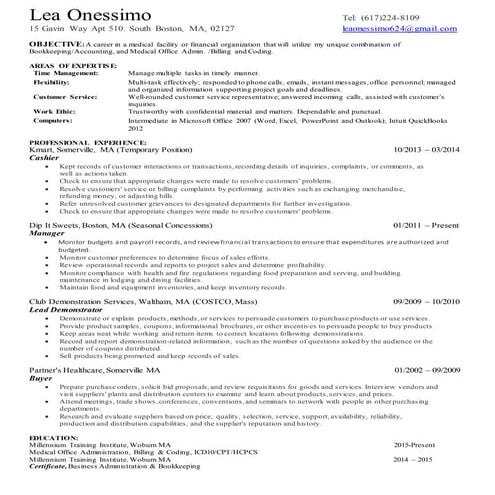 Lea Onessimo-Resume (2) | PDF