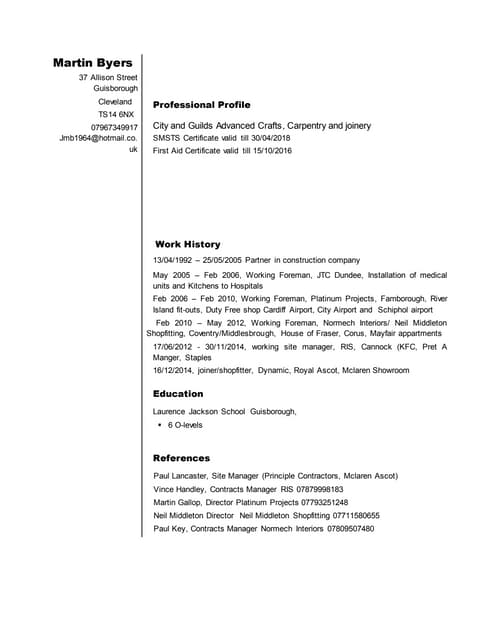 ronnies cv proper (2) | PDF