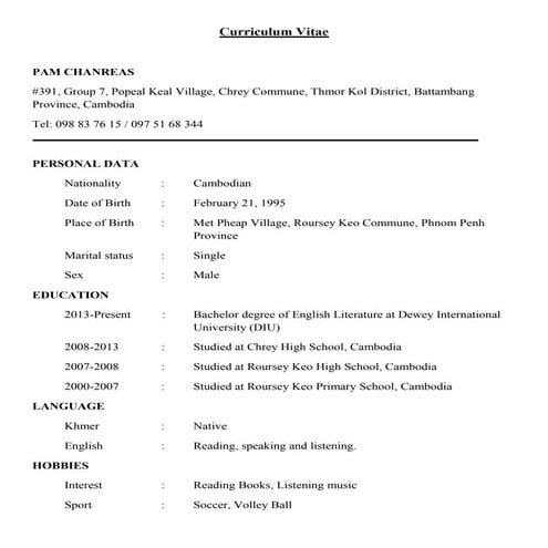 Chan Reas_CV | PDF