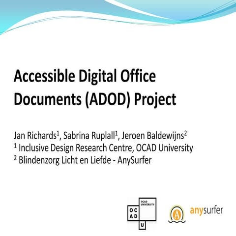 28 accessible digital office document (adod) project | PDF