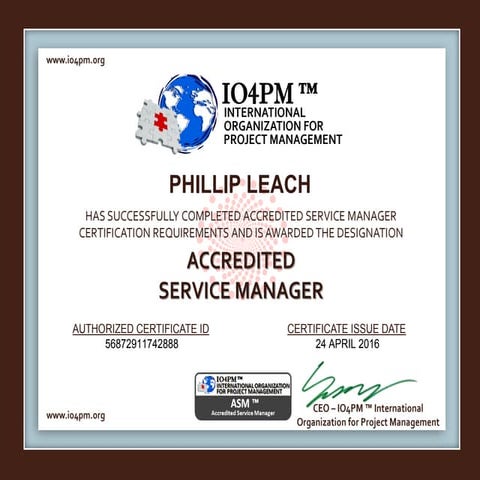 io4pm-Service Management Certificate | PDF
