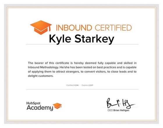 DSCE_Certificate - Kyle Starkey | PPT