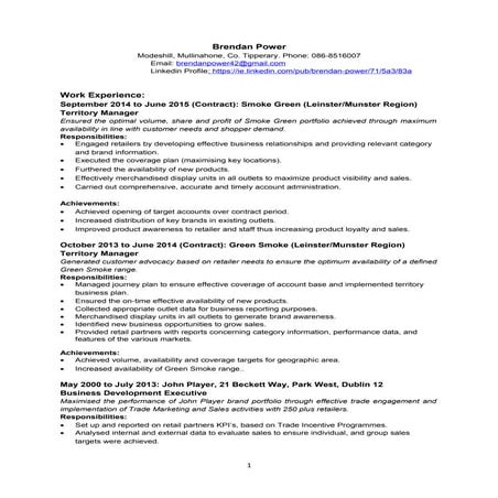 Brian Berry CV December 2015. | DOC