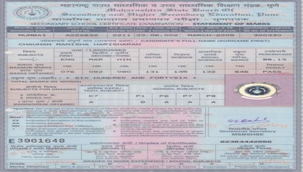 12th marksheet | PDF