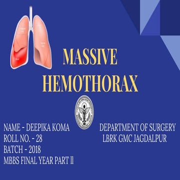 massive hemothorax | PPTX