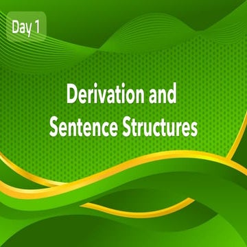 derivation and sentence structure in English | PPT