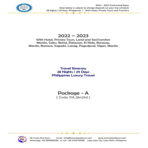 29 Days Trip Guide in Philippines | PDF