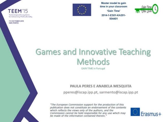 FLIPPING THE CLASSROOM: THE GAINTIME PROJECT | PPT