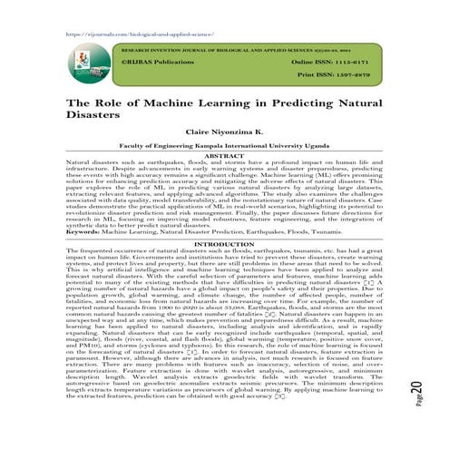 The Role of Machine Learning in Predicting Natural Disasters (www.kiu ...