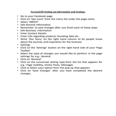 28 setting up information and settings | PDF