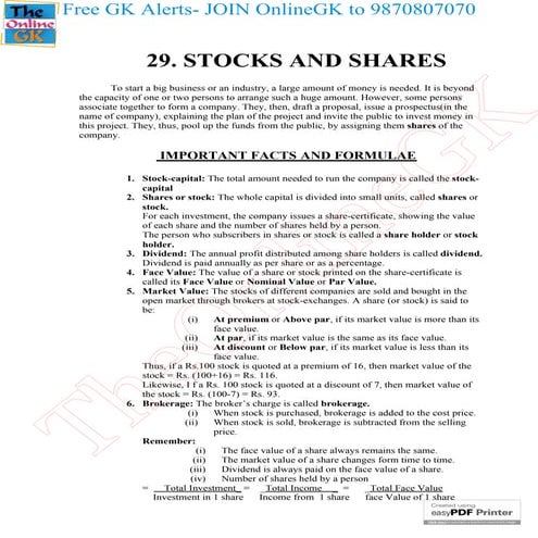 29. stocks & shares | PDF