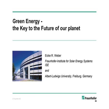 Green energy, the key to the future of our planet | PDF