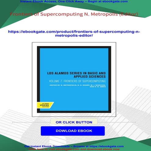 Frontiers of Supercomputing N. Metropolis (Editor) | PDF