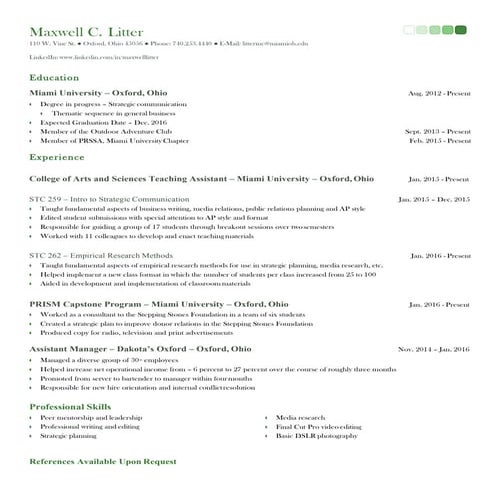 Maxwell C. Litter Resume | PDF