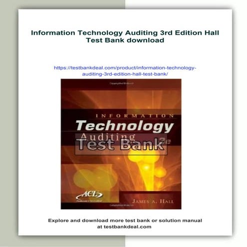 Information Technology Auditing 3rd Edition Hall Test Bank | PDF