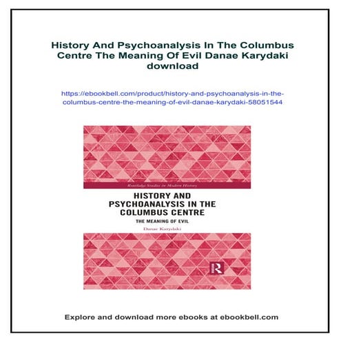 History And Psychoanalysis In The Columbus Centre The Meaning Of Evil ...