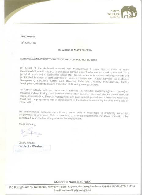 Recommendation Letter (Previous Employer) | PDF