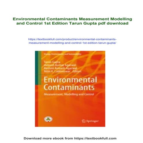 Environmental Contaminants Measurement Modelling and Control 1st ...