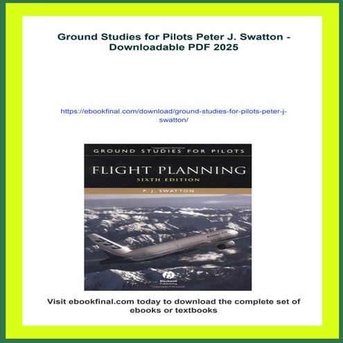 Ground Studies for Pilots Peter J. Swatton | PDF