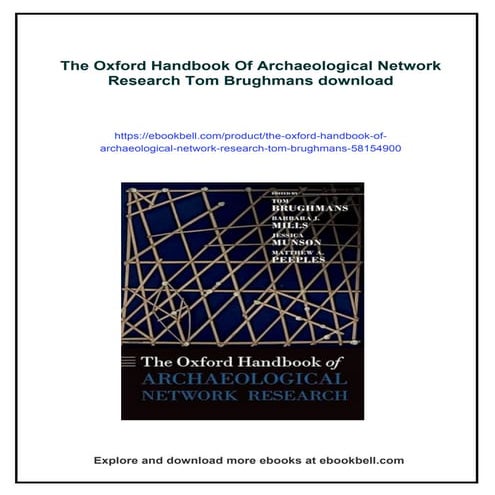 The Oxford Handbook Of Archaeological Network Research Tom Brughmans | PDF