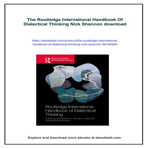 The Routledge International Handbook Of Dialectical Thinking Nick ...