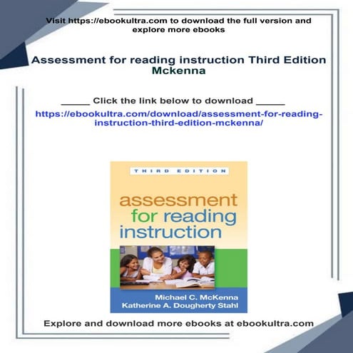 Assessment for reading instruction Third Edition Mckenna | PDF