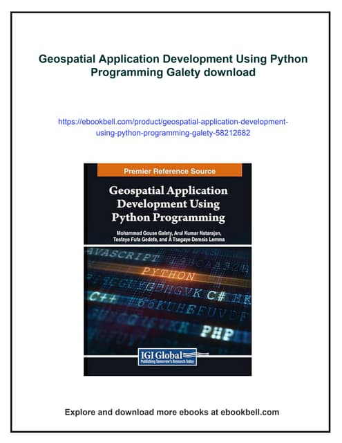 Geospatial Application Development Using Python Programming Galety | PDF Geospatial Application Development Using Python Programming Galety | PDF