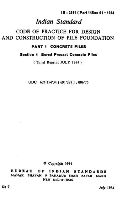 Is.2911.1.2.2010 part-1-section-2 | PDF | Civil Engineering Industry ...