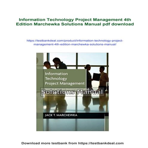 Information Technology Project Management 4th Edition Marchewka ...