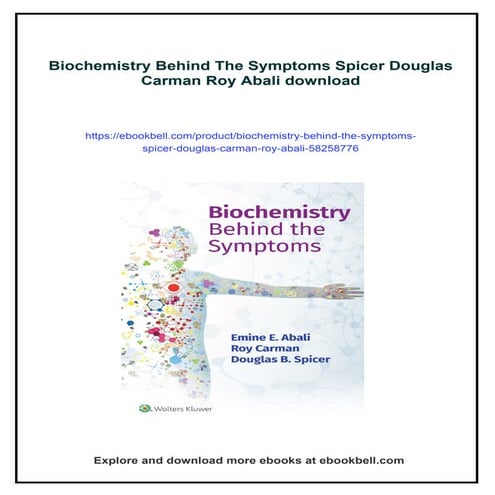 Biochemistry Behind The Symptoms Spicer Douglas Carman Roy Abali | PDF