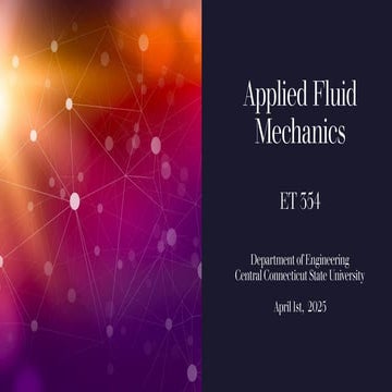 Applied Fluid Mechanics Lecture Presentation | PDF