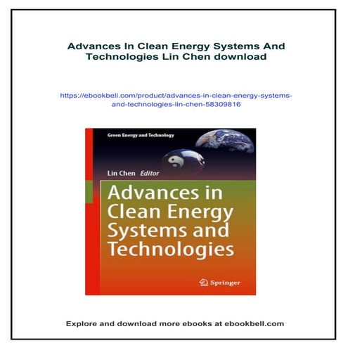 Advances In Clean Energy Systems And Technologies Lin Chen | PDF