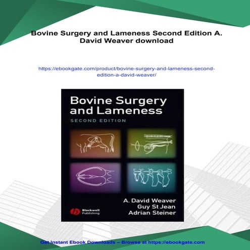 Bovine Surgery and Lameness Second Edition A. David Weaver | PDF