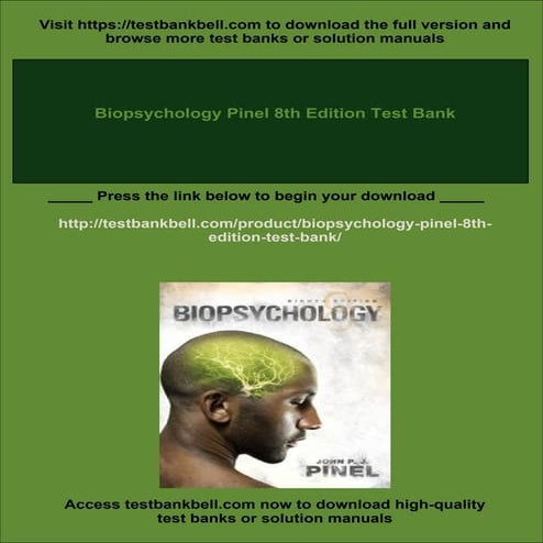 Biopsychology Pinel 9th Edition Test Bank | PDF