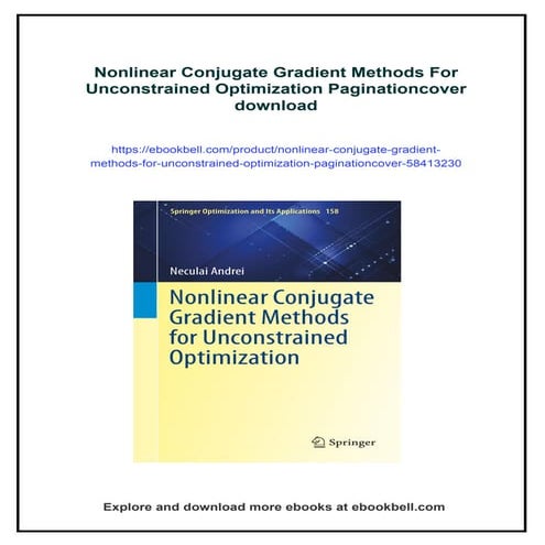 Nonlinear Conjugate Gradient Methods For Unconstrained Optimization Paginationcover | PDF