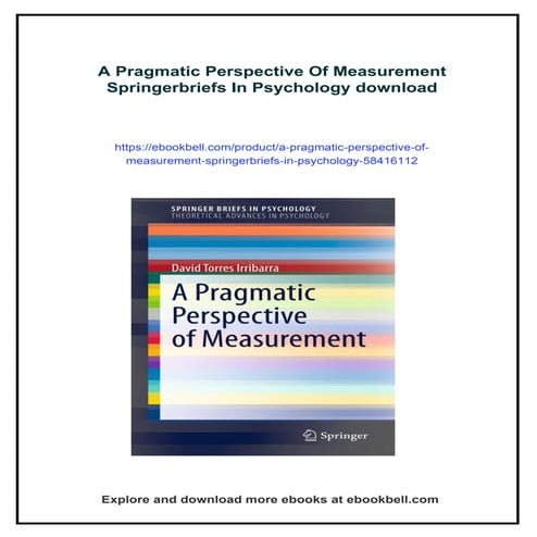 A Pragmatic Perspective Of Measurement Springerbriefs In Psychology | PDF