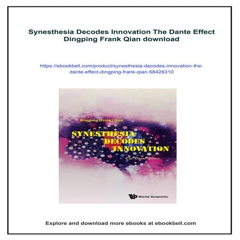 Synesthesia Decodes Innovation The Dante Effect Dingping Frank Qian | PDF