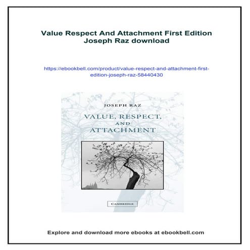 Value Respect And Attachment First Edition Joseph Raz | PDF